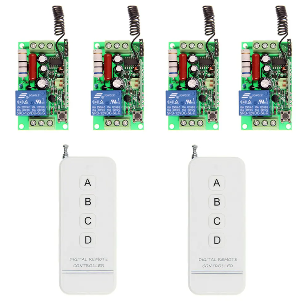 500m AC 220V 110V 1 CH 1CH RF Wireless Remote Control Switch Smart Home ...