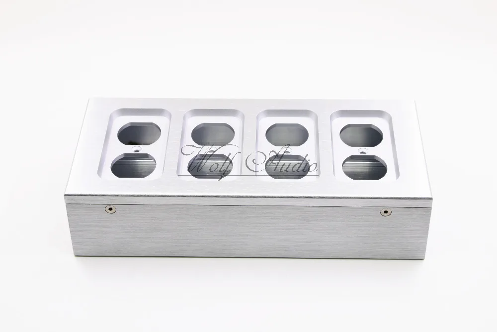 Silver Full Aluminum Electrical Outlet Box / Power Socket Chassis ...