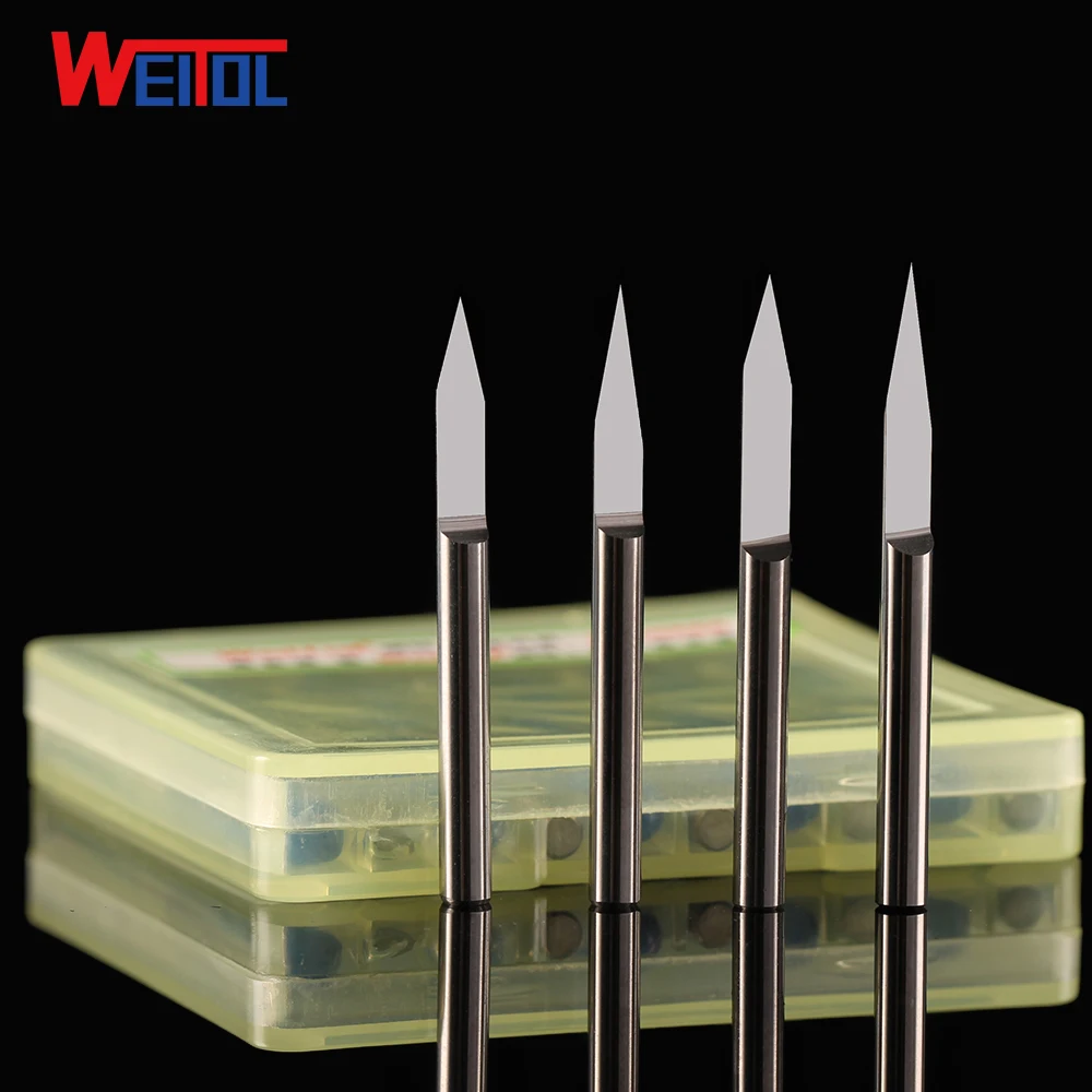 Weitol free shipping N 10pcs/lot 3.175mm Flat Bottom Engraving Bits PCB ...