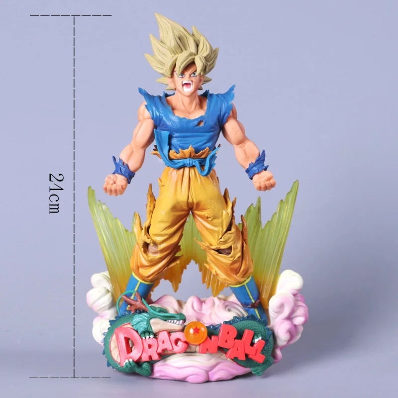 24cm Dragon Ball Son Goku Toy Pvc Anime Figure Super Saiyan Model