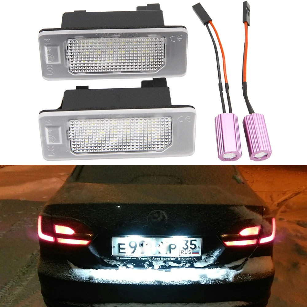 2X-LED-License-Number-Plate-Light-for-VW-Polo-MK5-6R-RC-61-2010-Tiguan ...