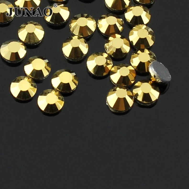 SS10 Hotfix Gold Rhinestone DMC Flat Back Glass Iron On Hot Fix Strass ...