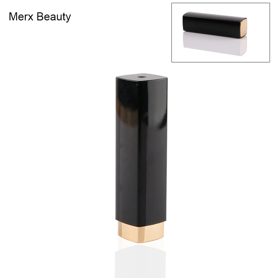 5/50PCS 12.1mm Empty Square Lipstick Tube Black+Gold Lipstick Case DIY ...
