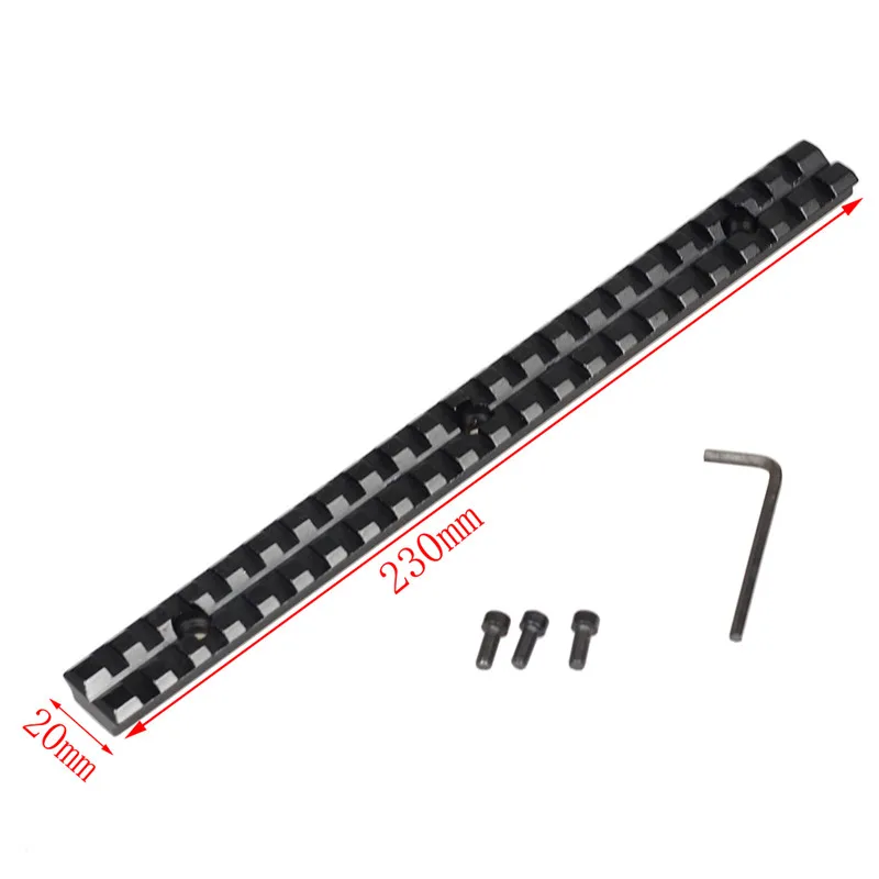 Tactical 230mm Picatinny Rail Adapter 22 Slot 3 hole Mount Base for ...