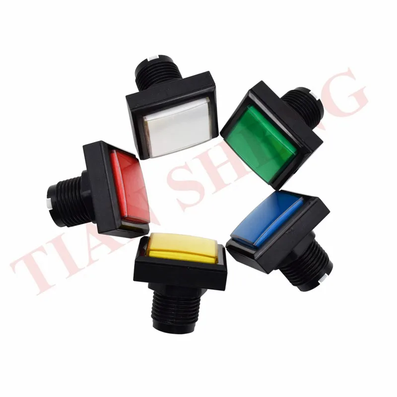 10pcs/lot 44mm Square Arcade Button LED Illuminated Push Button with ...
