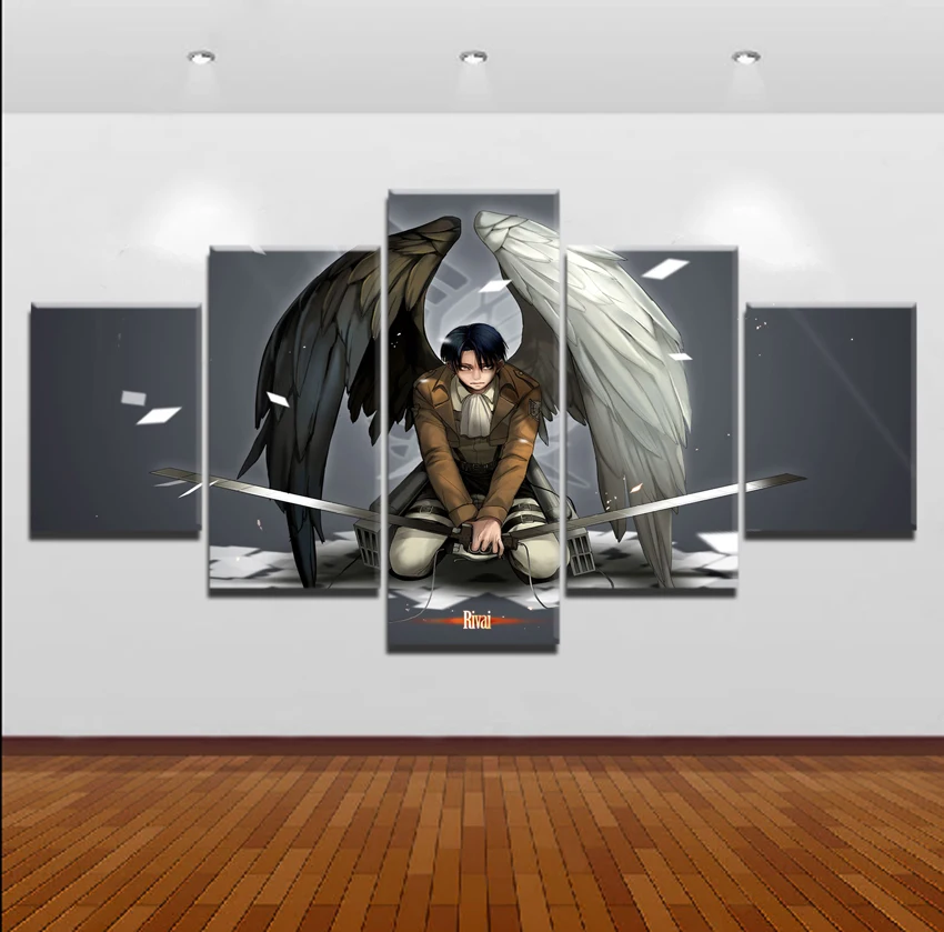 Modern Home Wall Art Decor Canvas Picture Print 5 Pieces Attack on ...