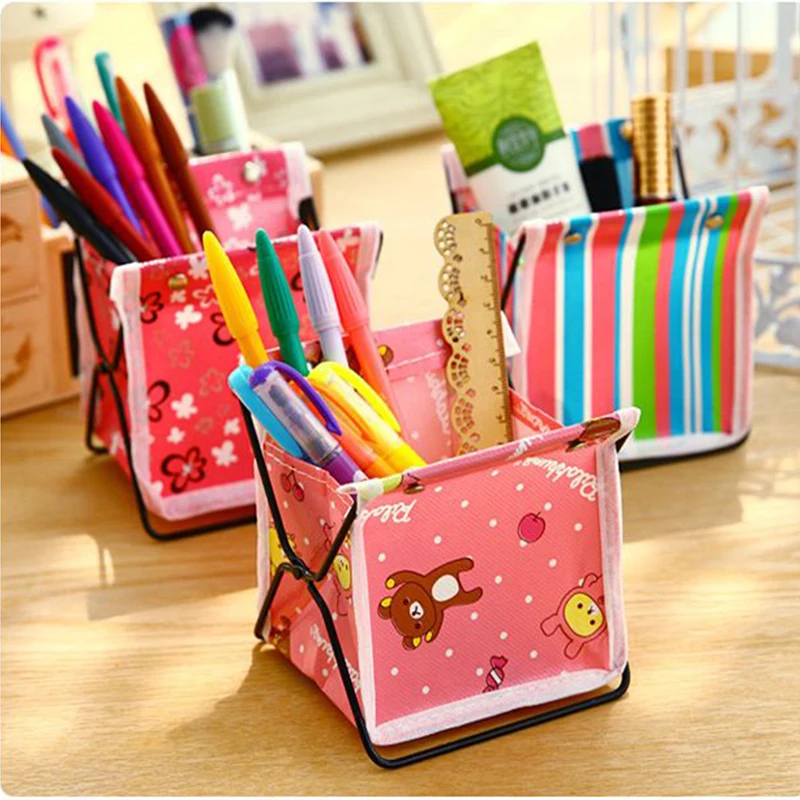 Mini Cute Desk Folded organizer Box for cosmetics stationery basket for ...