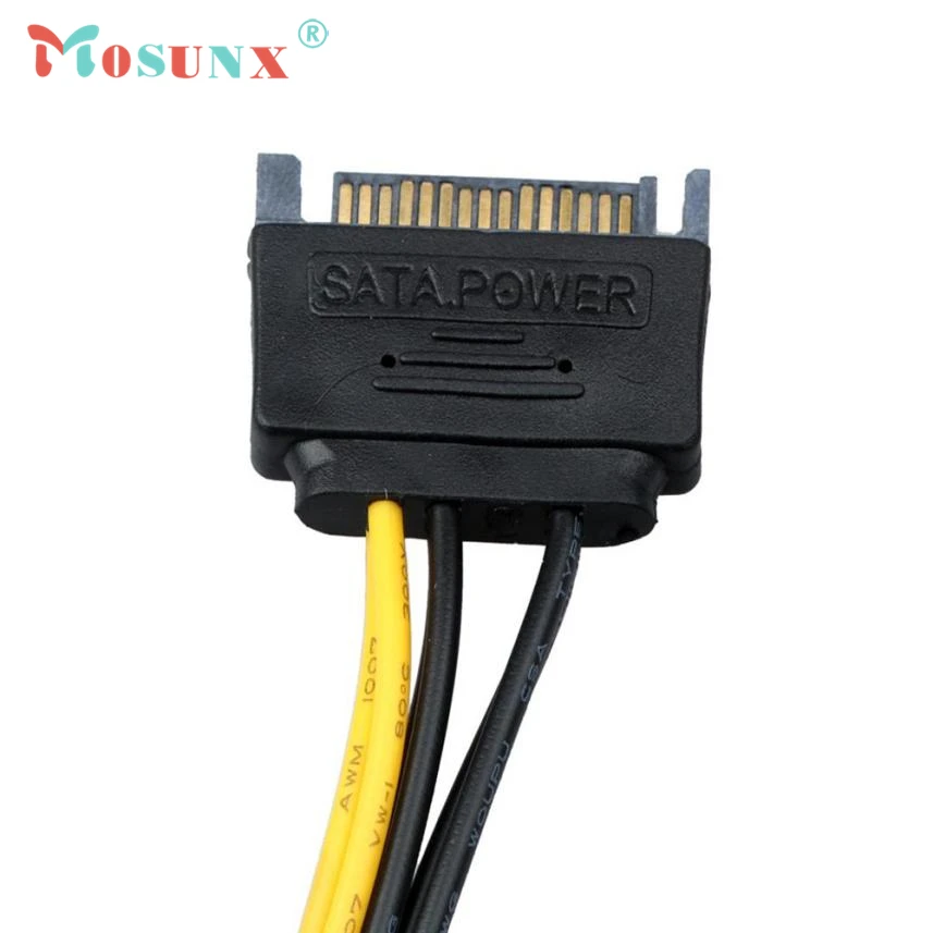5Pcs SATA Power Cable 15 Pin To 6 Pin PCI EXPRESS PCI E Sata Graphics ...