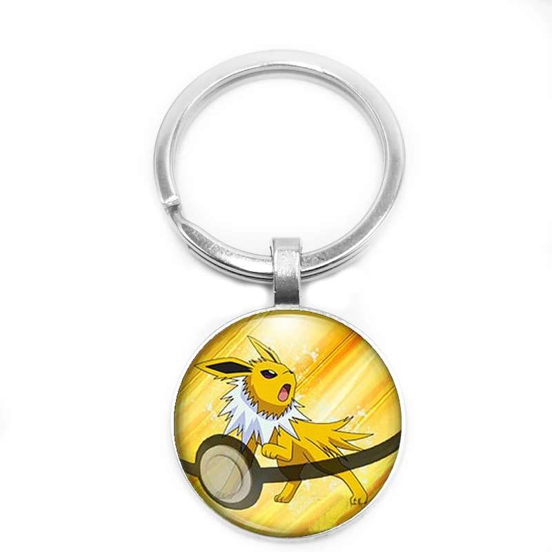 Pokemon Vulpix Vaporeon Pokeball Leafeon Anime Glass Dome Keychain ...