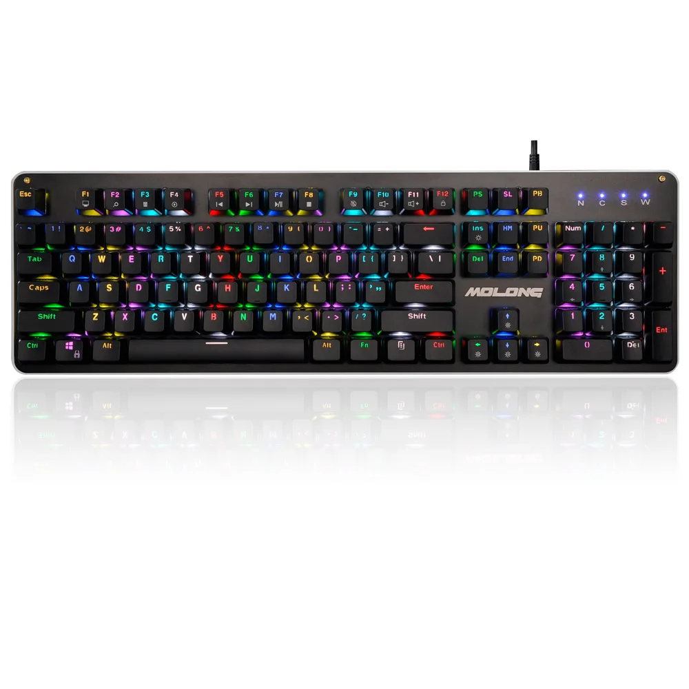 Molong Rgb Backlit Led Mechanical Gaming Keyboard For Gamer, Blue ...