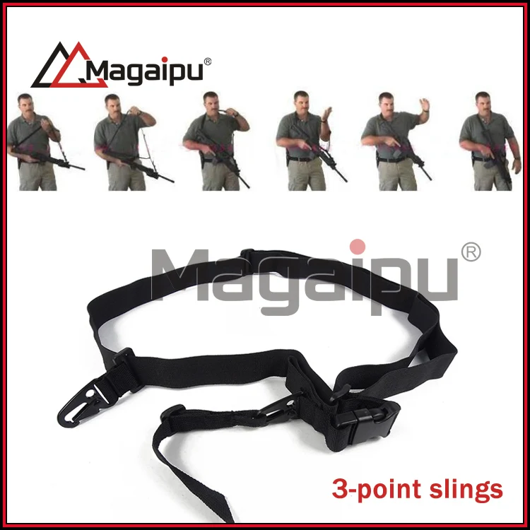 Tactical 3 Three Point Rifle Sling Adjustable Bungee Tactical Airsoft ...