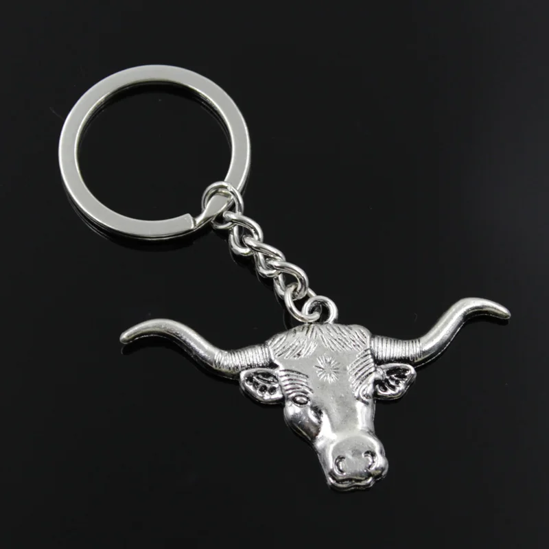 New-Fashion-Men-30mm-Keychain-DIY-Metal-Holder-Chain-Vintage-Longhorn ...