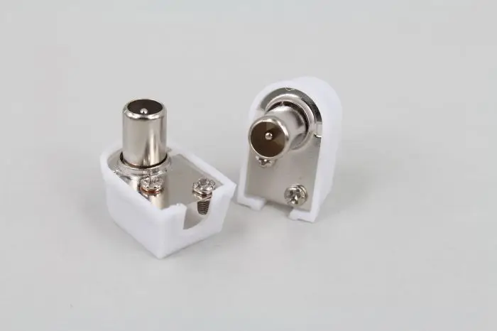 2PCS Elbow bend welding RF television free male plug 9.5 L TV RF ...