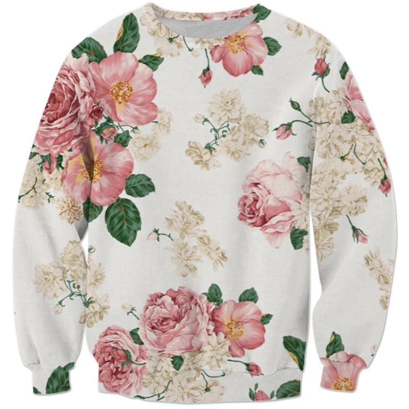 New Beautiful Rose flower Floral Sweats print 3d Womens Mens ...