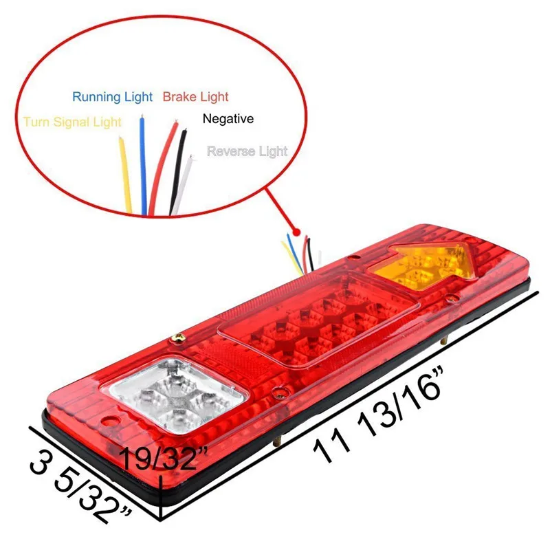 LED Trailer Rear Light Board Tail Brake Stop Indicator Lamp Reversing ...