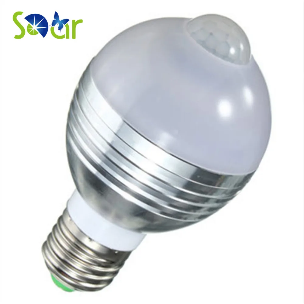 7W E27/B22 Warm White/White LED Ball Bulb Infrared PIR Sensor Corridor ...