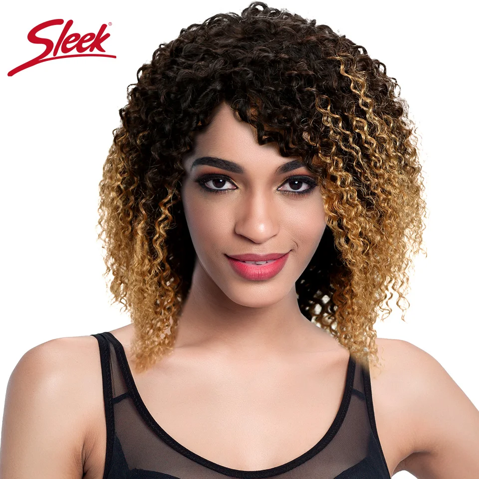 Sleek Jerry Curl Human Hair Wigs For Black Women Brazilian Kinky Curly