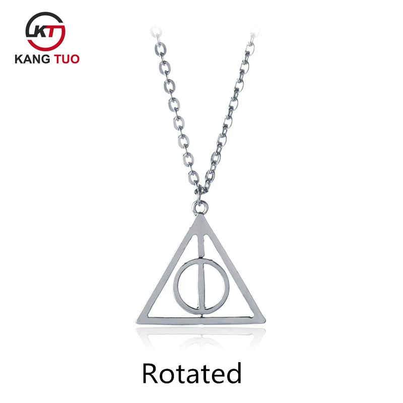 Hot Sale Movie Deathly Hallows Necklace Fashion Rotated Triangle ...