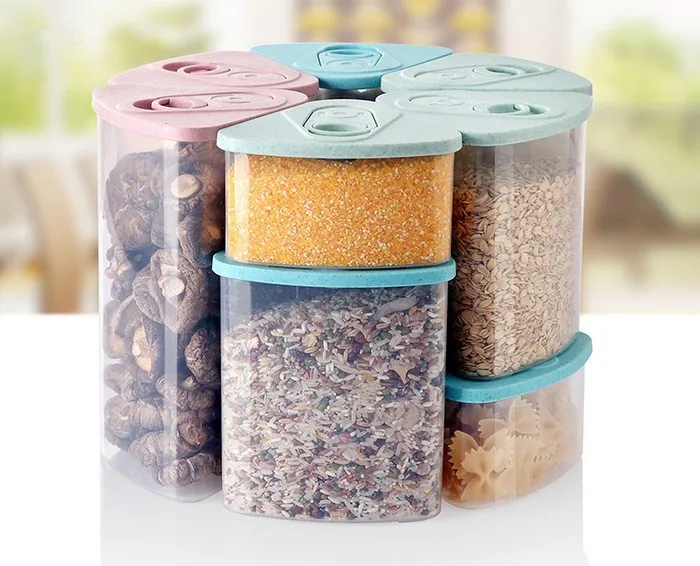 1PC-Healty-Thick-Wheat-Straw-Storage-Box-Whole-Grains-Sealed-Cans ...