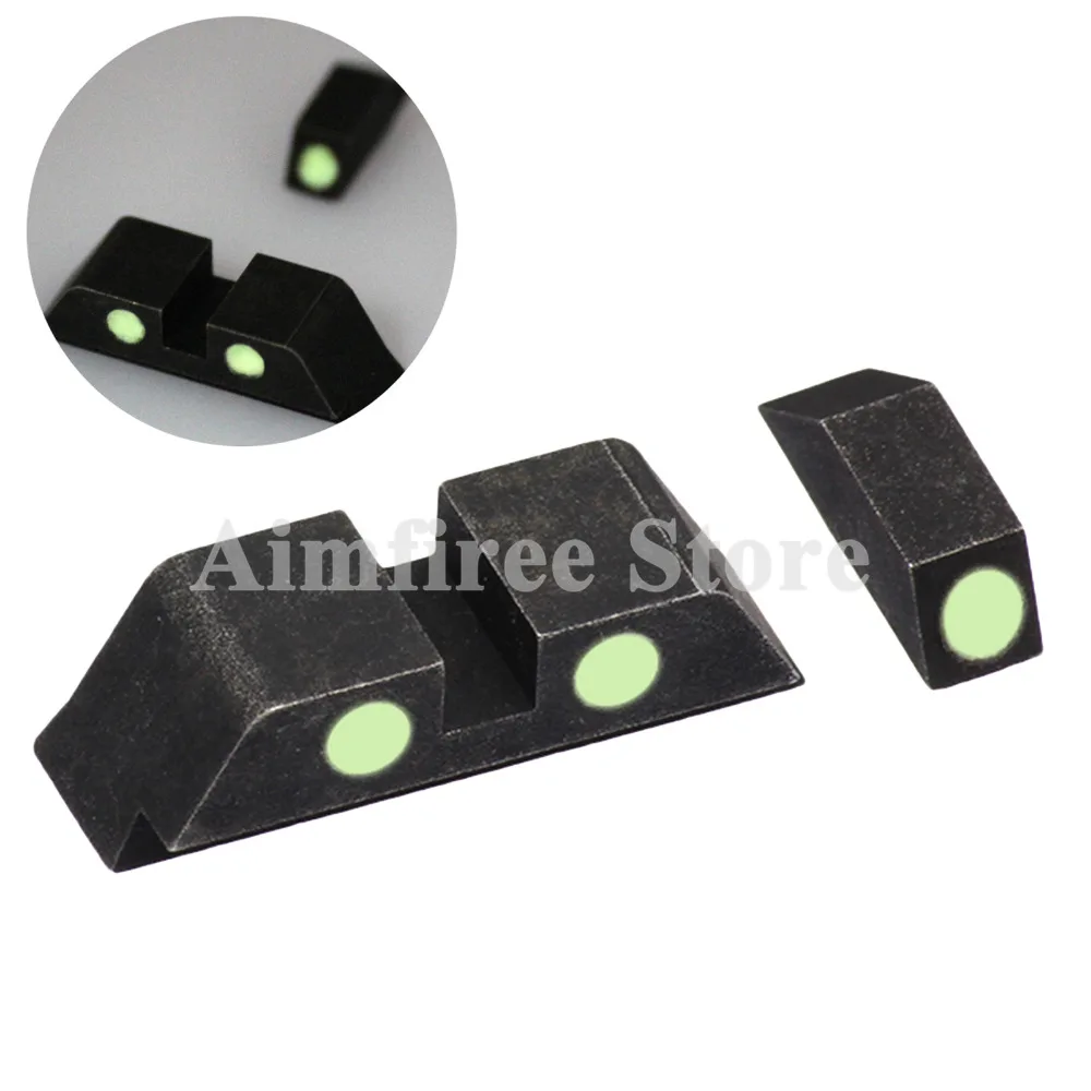 Pistol Handgun Glow in the Dark Night Sights Front and Rear Sight Set ...