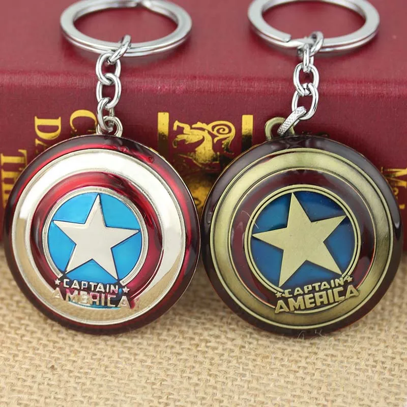 10PCS/Lot Super Hero The Avengers Captain America Shield Metal Keychain ...