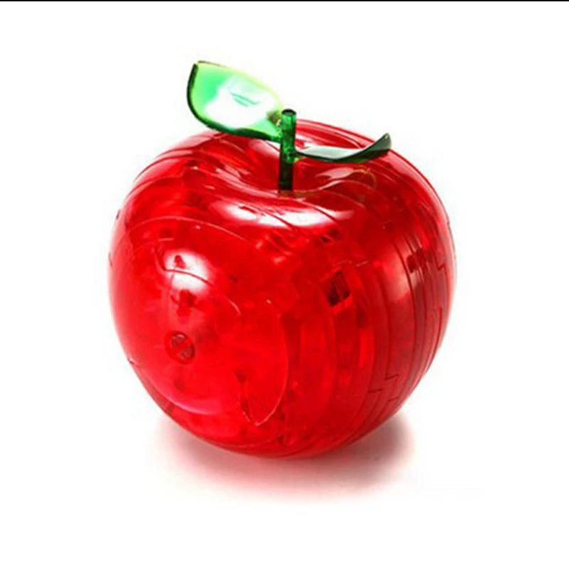 Assembling toys Kids Toys 3D Crystal Puzzle Green Apple Learning ...