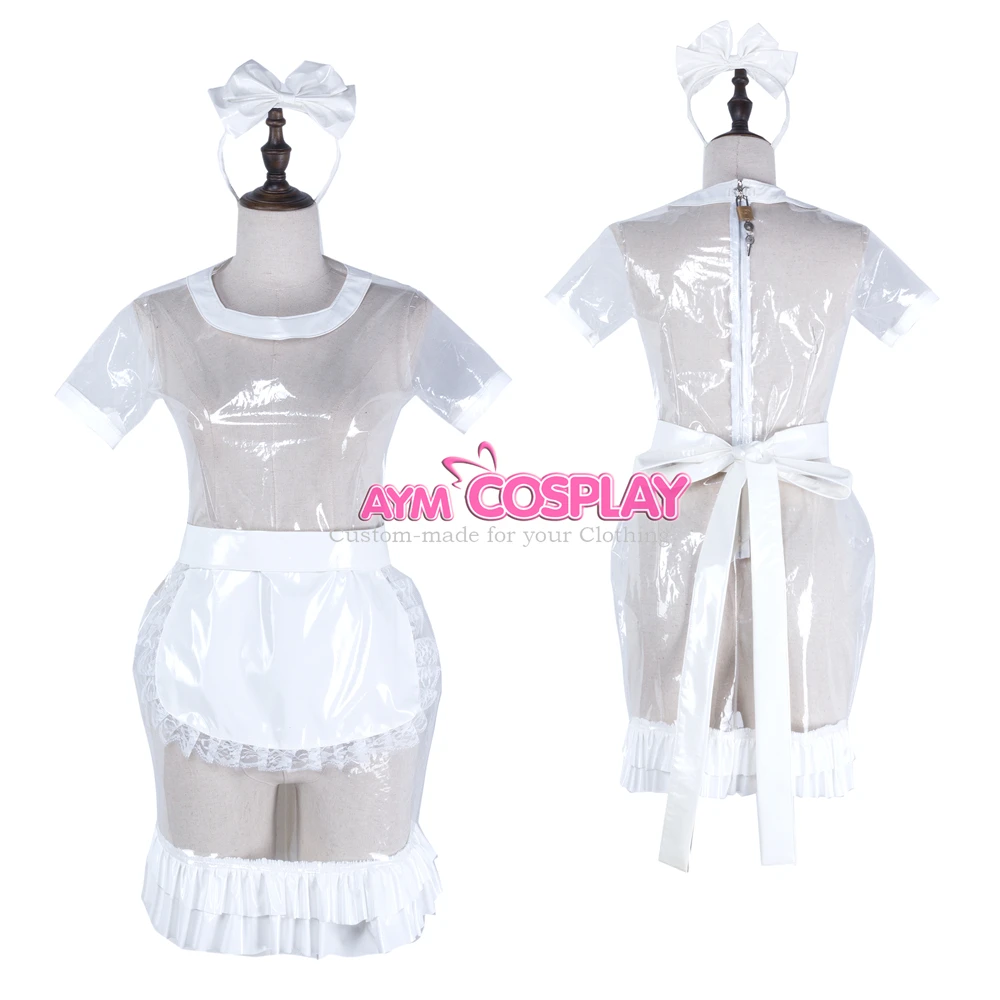 Sissy maid clear PVC dress lockable Uniform Unisex Tailor made[G2323 ...