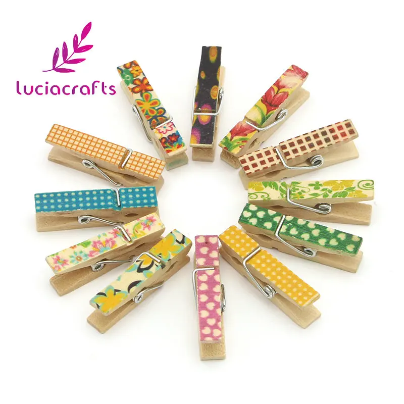 Lucia crafts 5pcs/12pcs Painted wooden clip for Photo Pictures Hanging ...