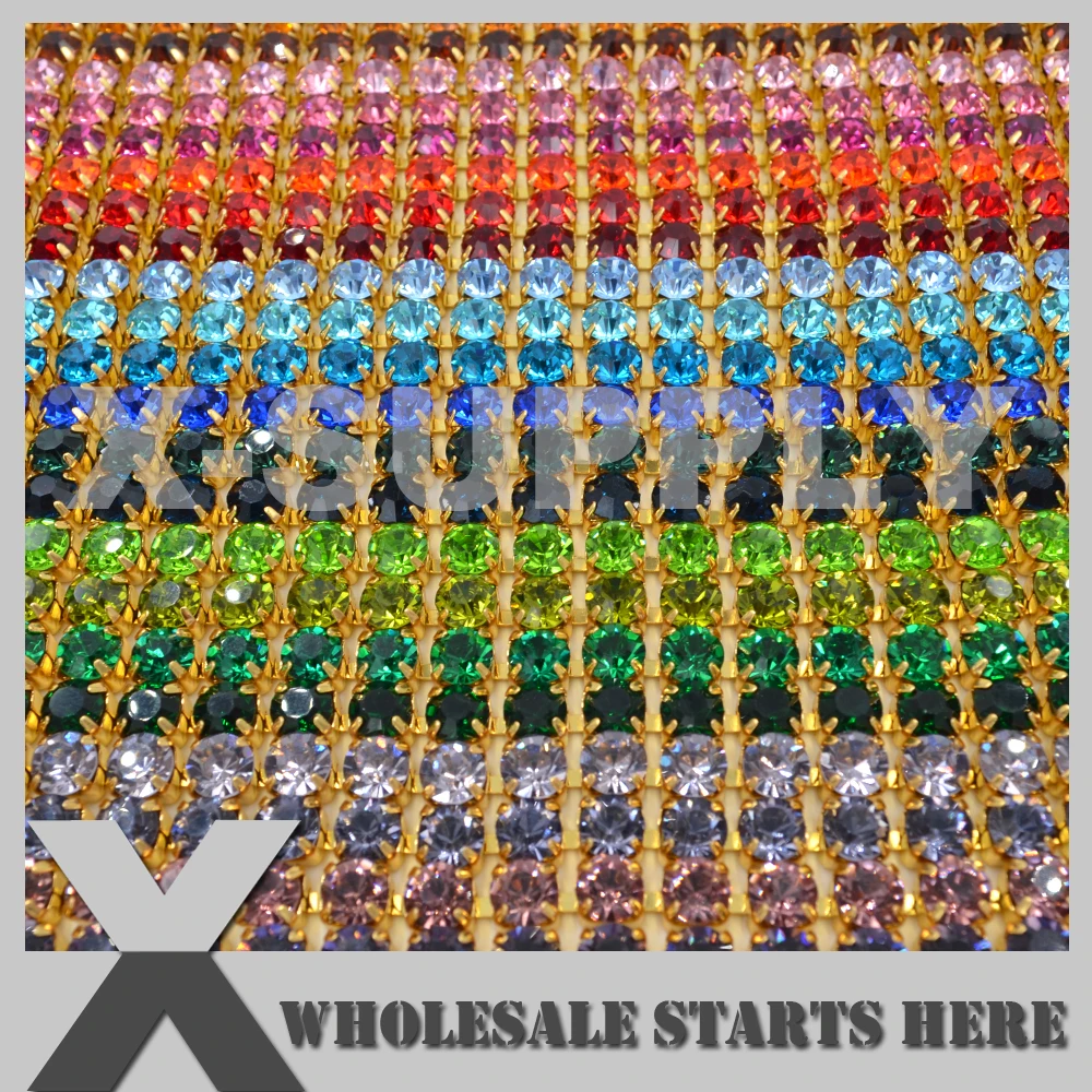 P3-SS28-6mm-GOLD-Close-Dense-Crystal-Rhinestone-Cup-Chains-Used-for ...