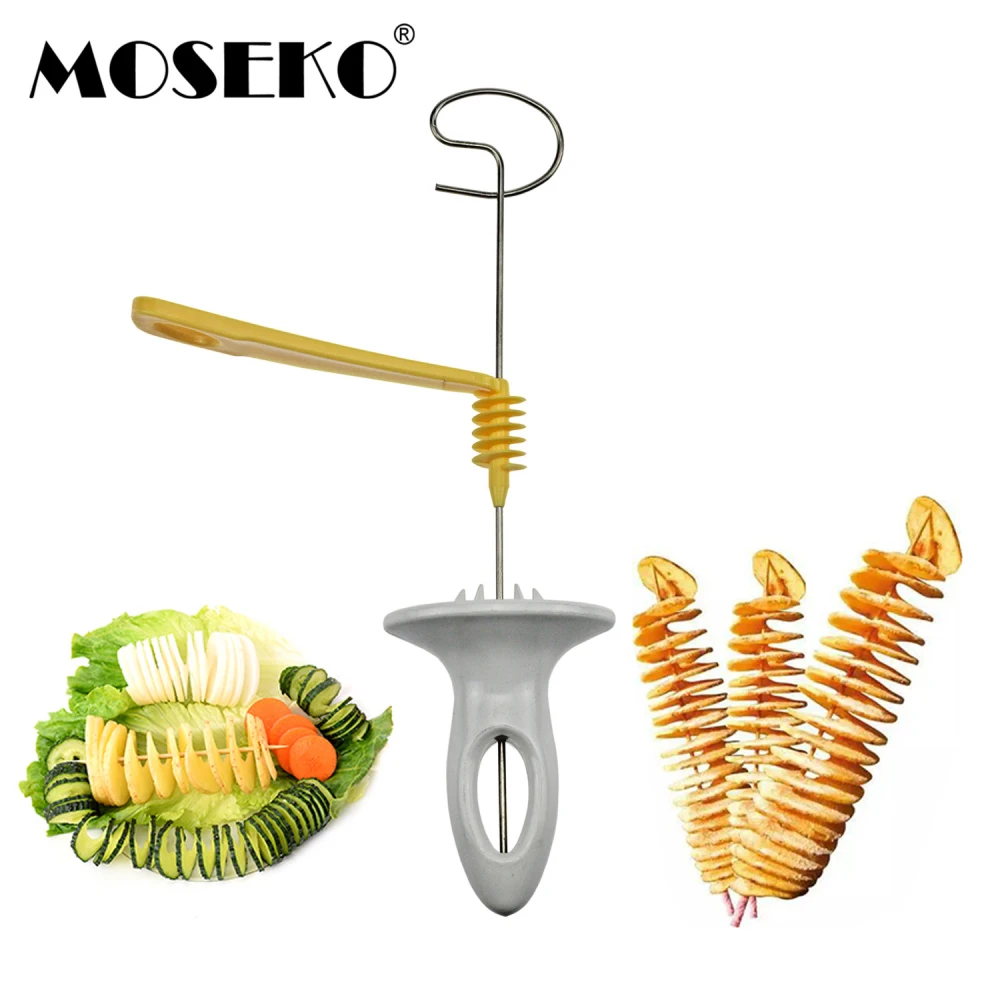 Moseko 1pc 3 String Rotate Potato Slicer Stainless Steel Plastic
