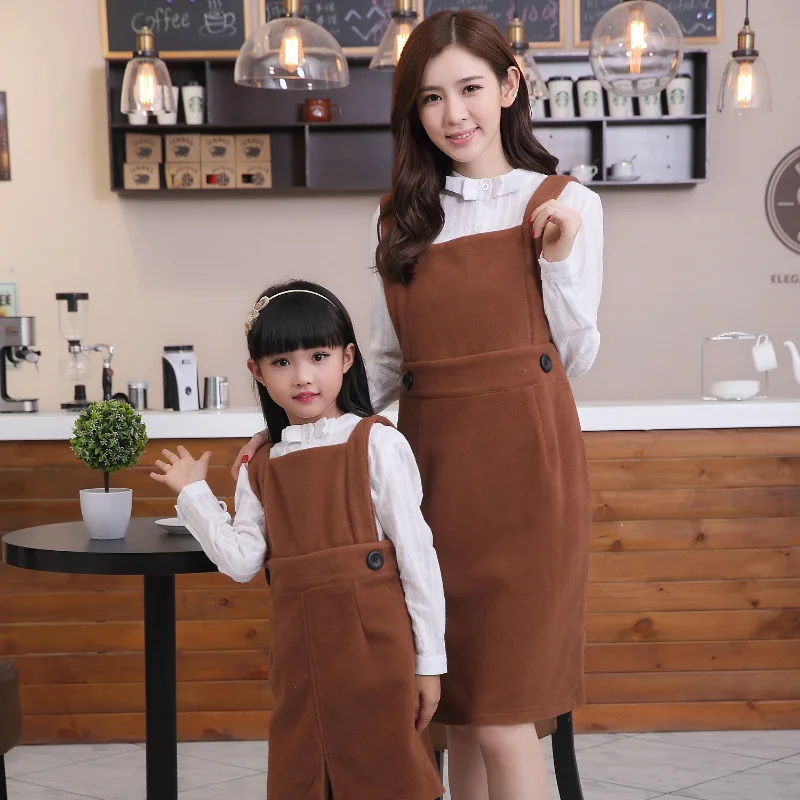 1 Pc Mother Daughter Dresses Autumn Velour Overalls Family Matching ...