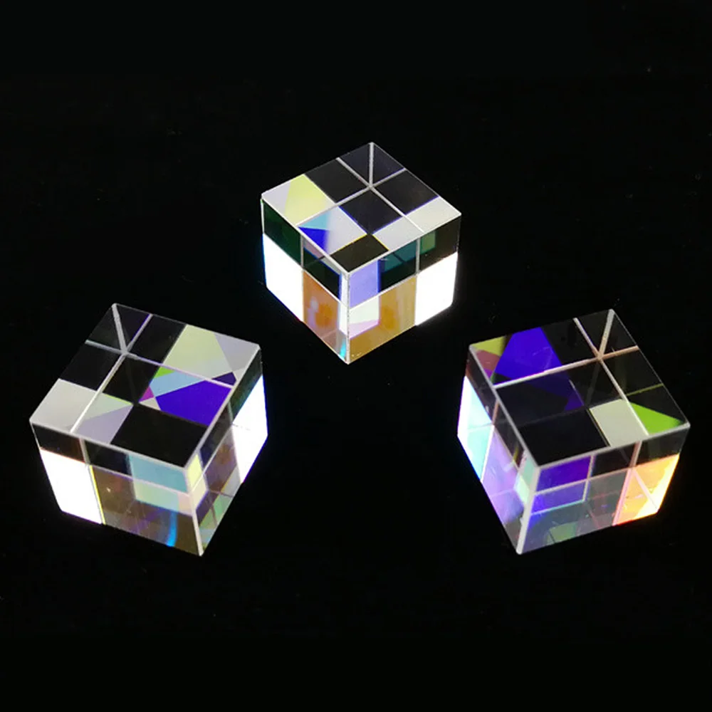 Six-Sided X-Cube Bright Light Cube Stained Glass Prism Beam Splitting ...