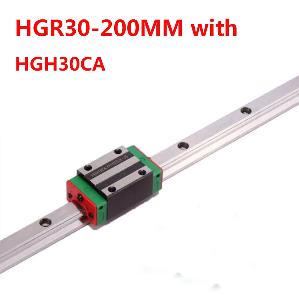 1pc Hgr30 Linear Guide Width 30mm Length 200mm With 1pc Hgh30ca Or