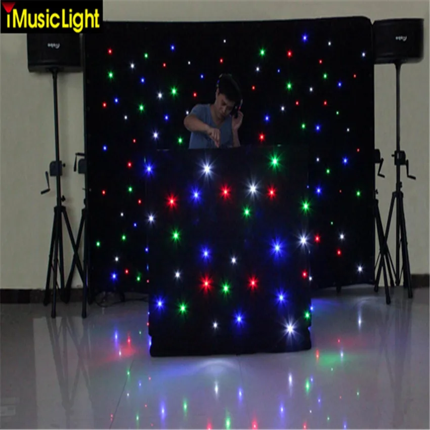 4x8Mtr RGBW DMX LED star curtain led stage backdrop DJ background Inc ...