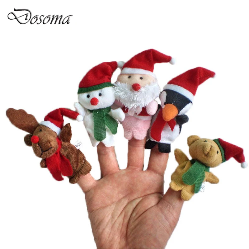 5pcs Christmas Finger Doll Cute Cartoon Character Modeling Finger Dolls ...