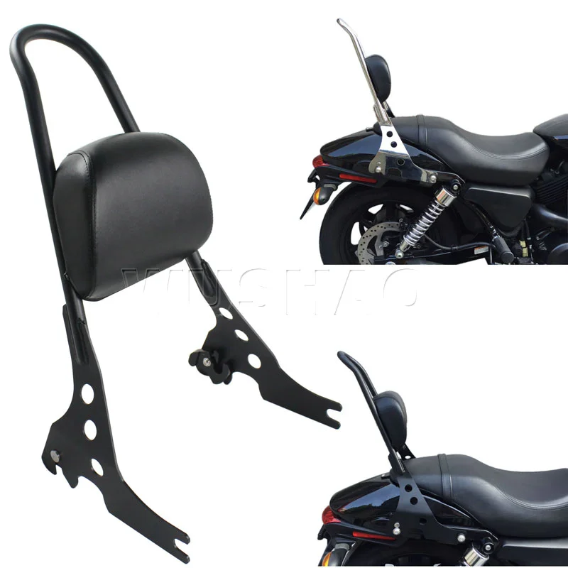 Motorcycle Luggage Rack Sissy Bar Rear Passenger Seat Backrest Cushion ...