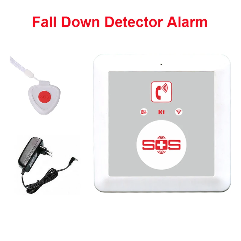 GSM SOS Call Elderly Telecare Fall Down Detector Alarm System Big SOS ...