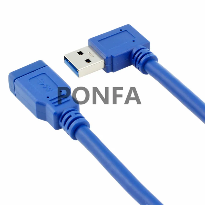 USB 3.0 Right / Left Angle 90 Degree Extension Cable Male To Female ...
