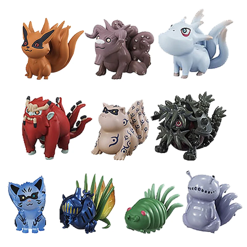 11pcs/set Uzumaki Naruto PVC Action Figures Bijuu Kyuubi Kurama Gaara ...