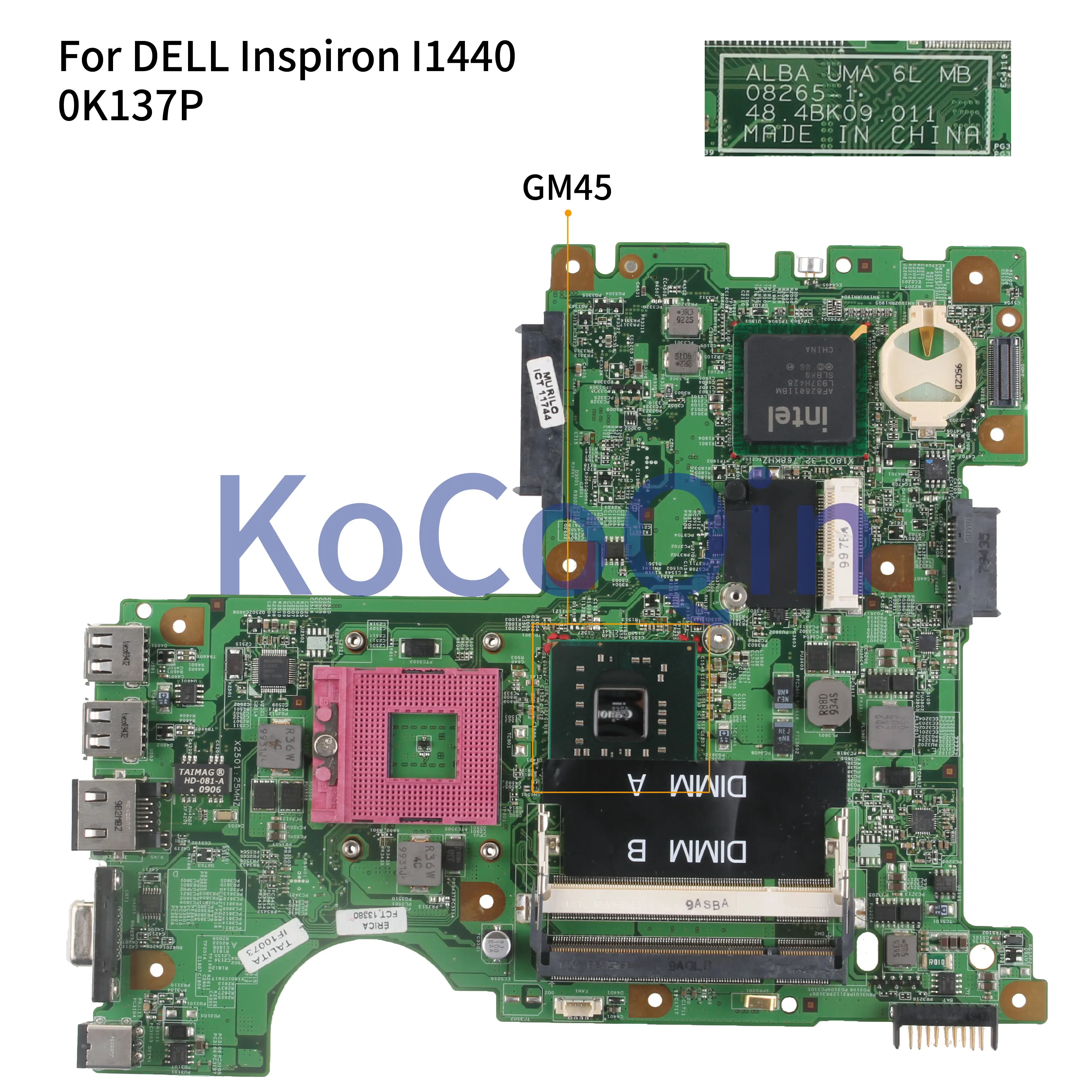 KoCoQin-Laptop-motherboard-For-DELL-Inspiron-1440-I1440-Mainboard-CN ...