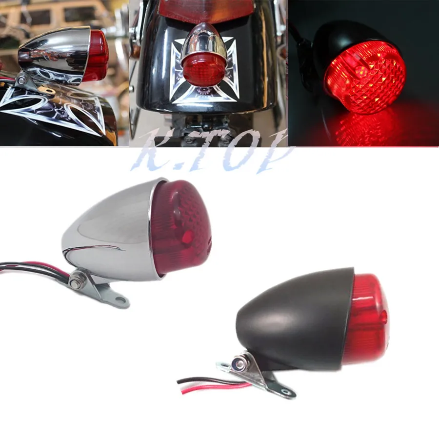 Motorcycle Custom LED Brake Stop Running Tail Rear Light Cafe Racer ...