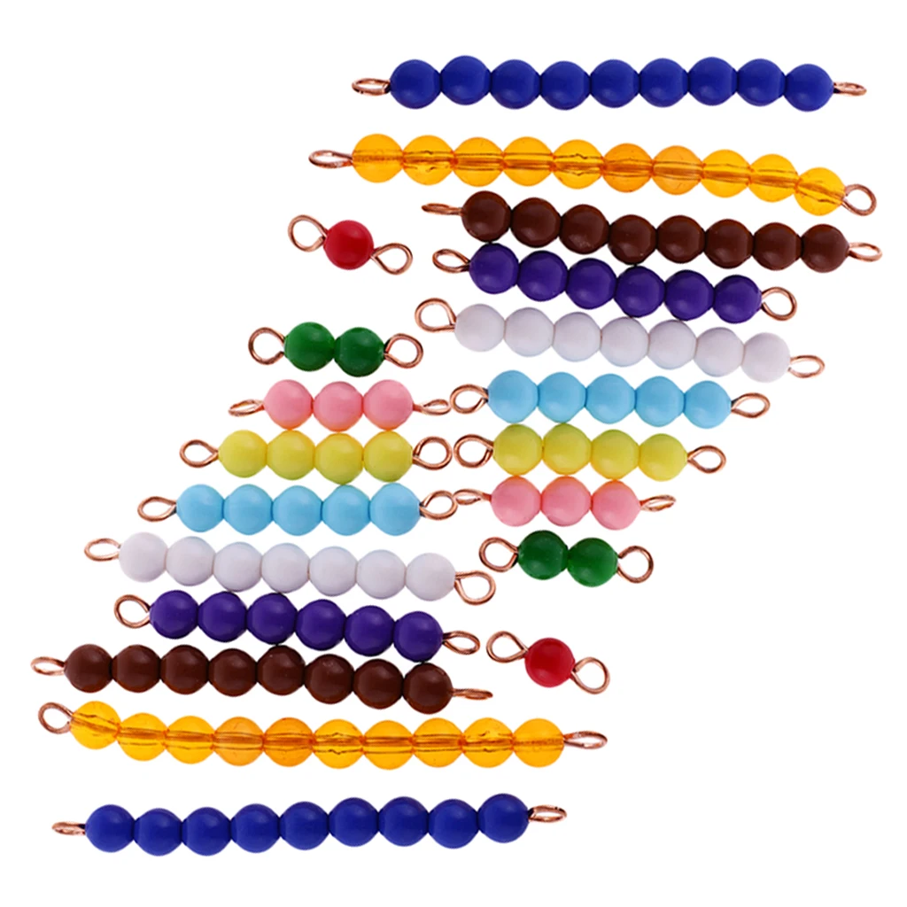 Montessori Beads Bar 1-10 Mathematic Material 20pcs Kids Education Toy ...
