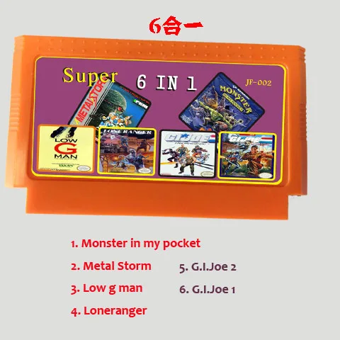 6 in 1 8 bit 60 pins Game Card|games card games|60 pin game card8 bit ...