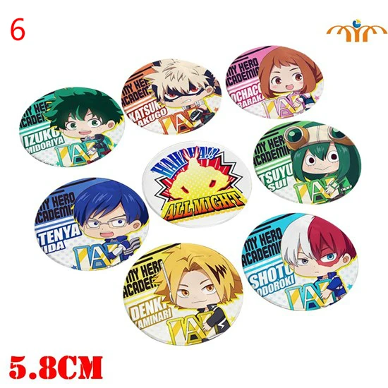 Giancomics 5.8cm Hot Anime My Hero Academia Pins Set Plastic Badges ...