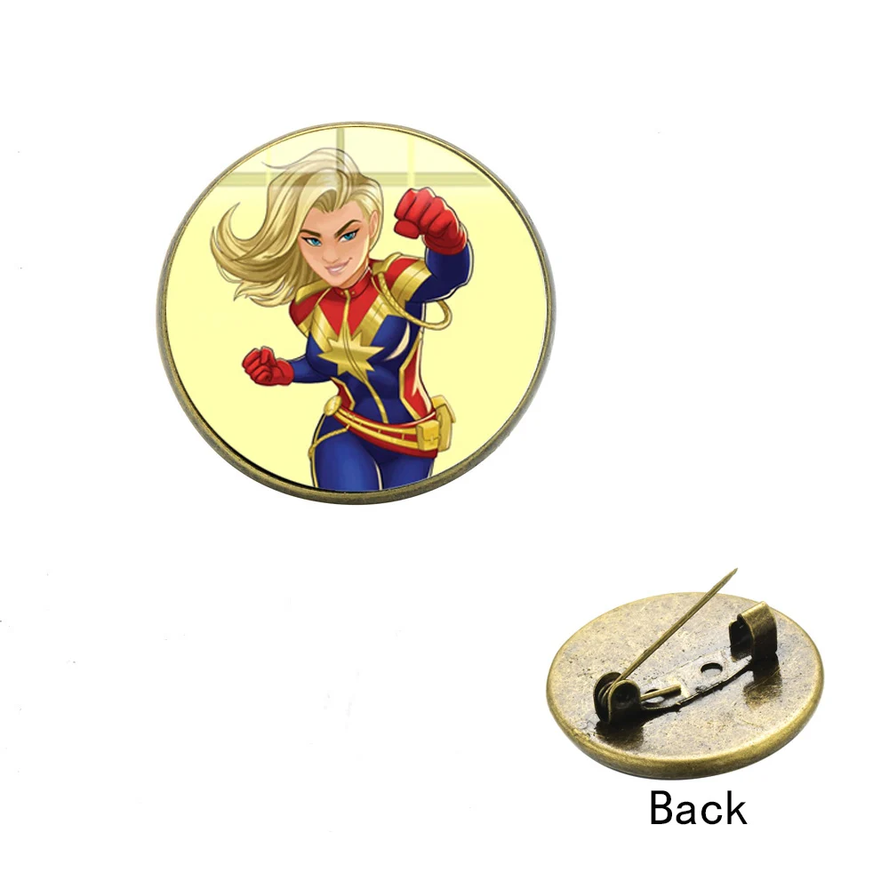 SONGDA New Marvel Captain Brooches Pins Ms. Marvel Carol Danvers Comic ...