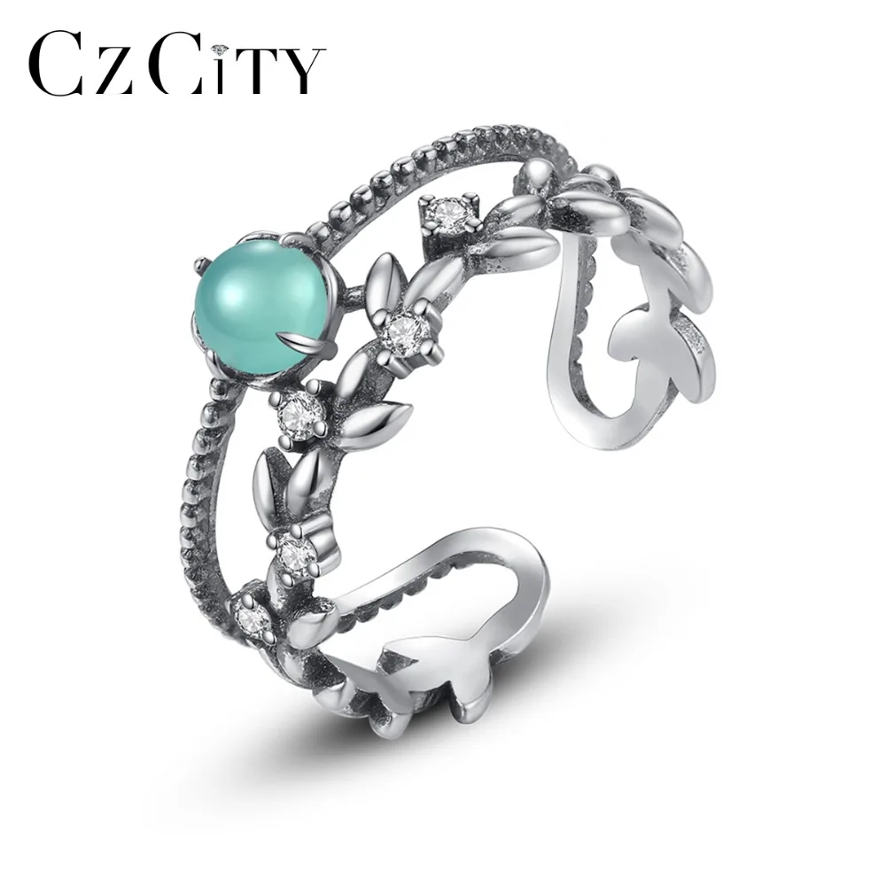 CZCITY креативное Двухслойное кольцо из стерлингового серебра 925 пробы ...