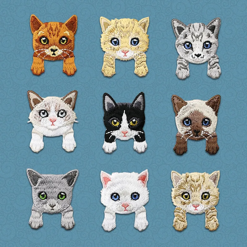 High Qualiry 9 Pieces / Lot Cute Cat Patch Baby's Clothing Patches ...