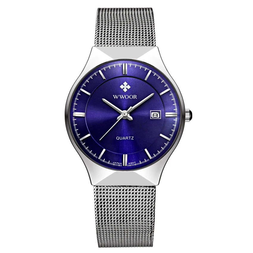 מוצר - Top Luxury Brand WWOR Watches Men Quartz Wrist Watch Mesh Strap ...