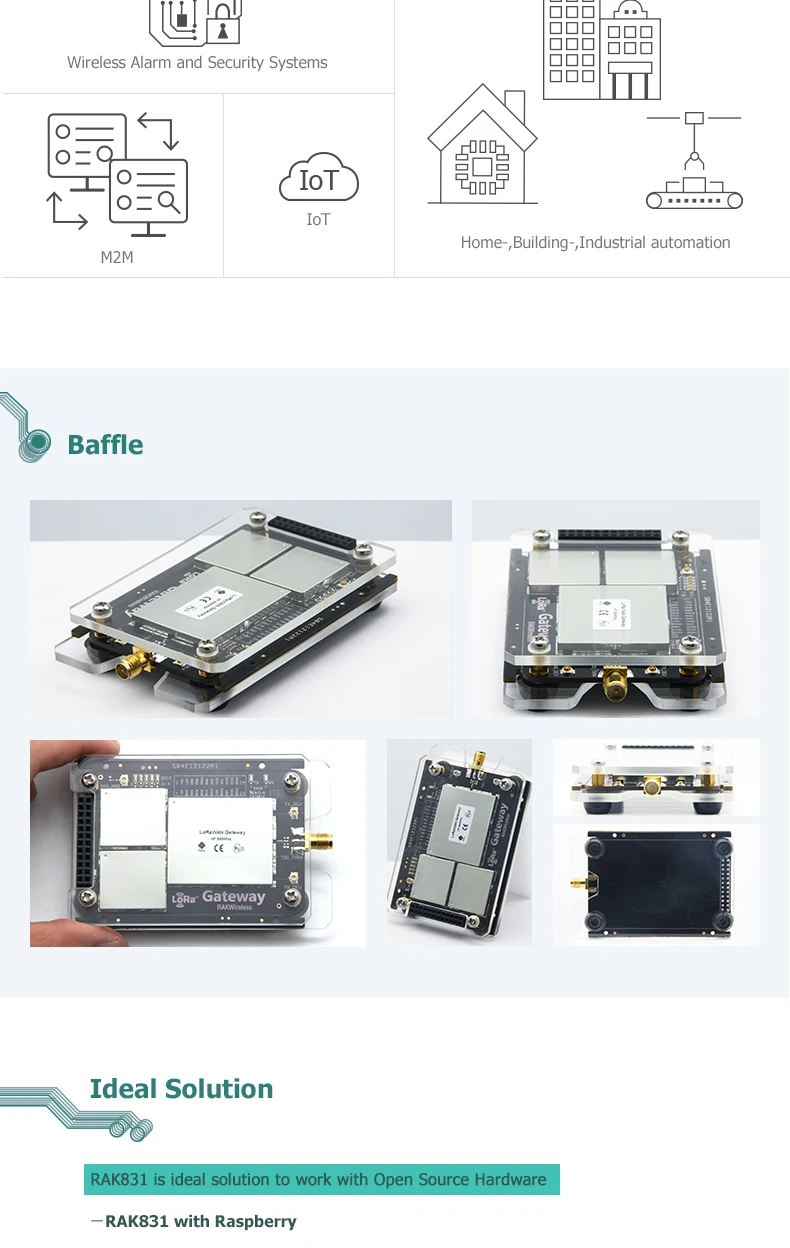 Kit de módulo concentrador Lora Gateway, RAK831, base en SX1301, 433/470/868/915 MHz ...