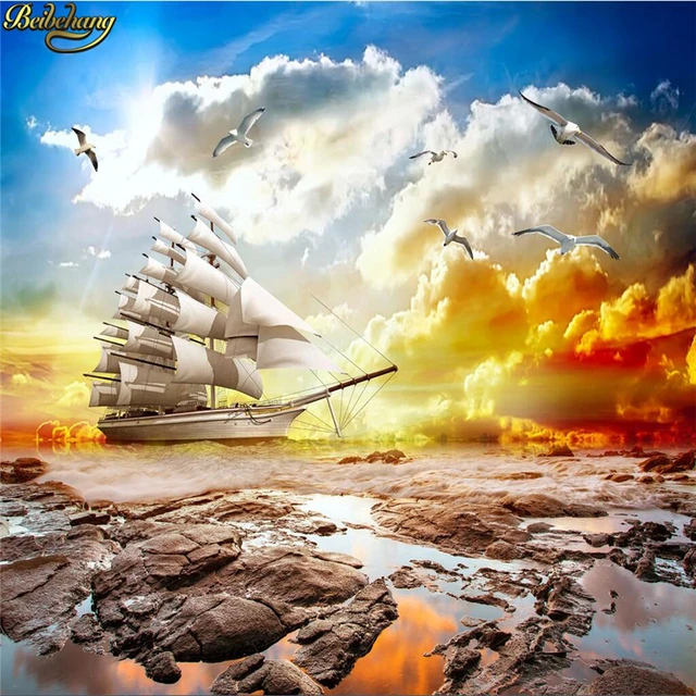 Beibehang Custom Photo Papel De Parede 3D Háttérkép Sima Vitorlázás ...